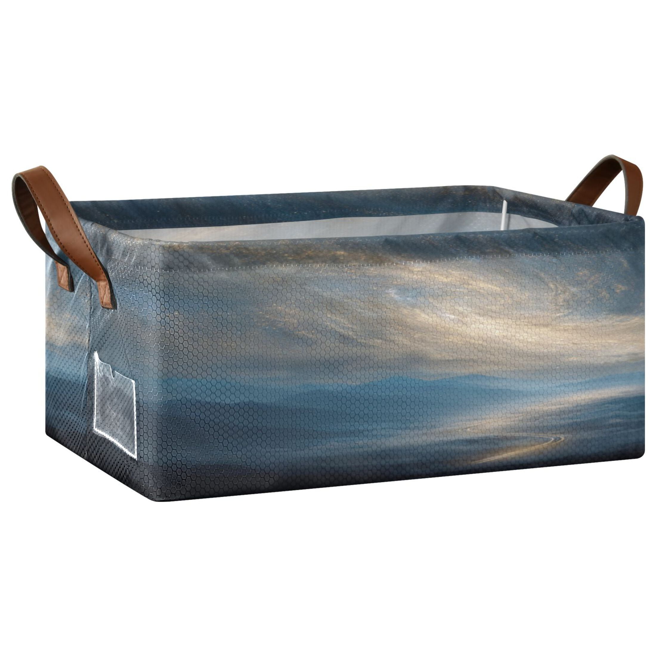 Foldable Iron Frame Storage Basket Open Basket Bins Versatile Organizer ...