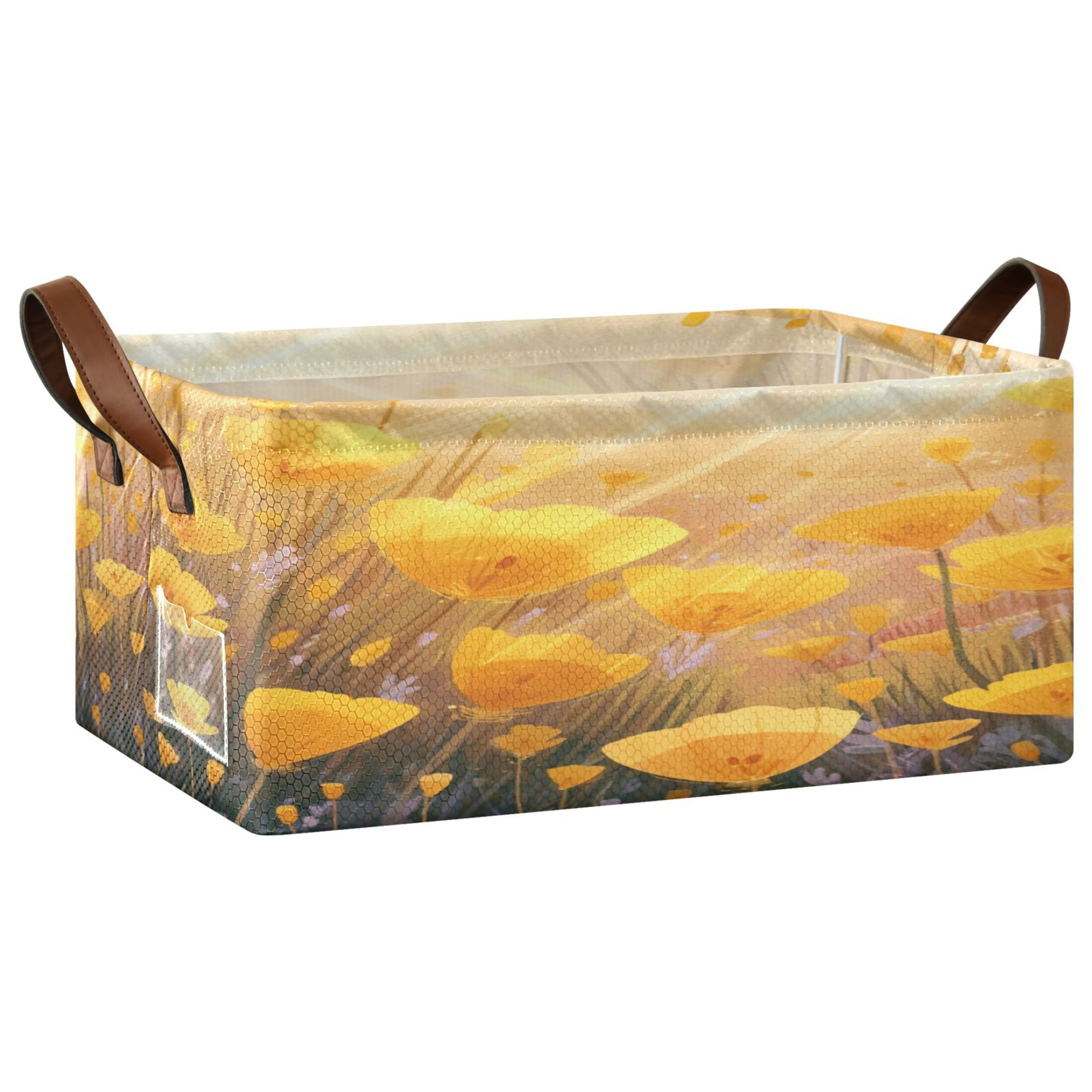 Foldable Iron Frame Storage Basket Open Basket Bins Versatile Organizer ...