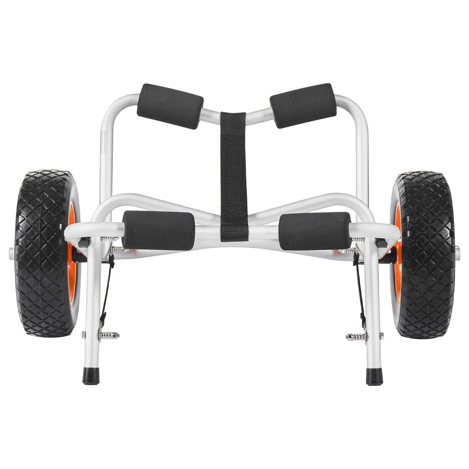 Foldable Kayak Cart Trolley with 10" Solid Rubber Tires & Ratchet Strap ...