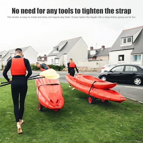 Foldable Kayak Cart with Airless Wheels 10-Inch Solid Tires, Portable ...