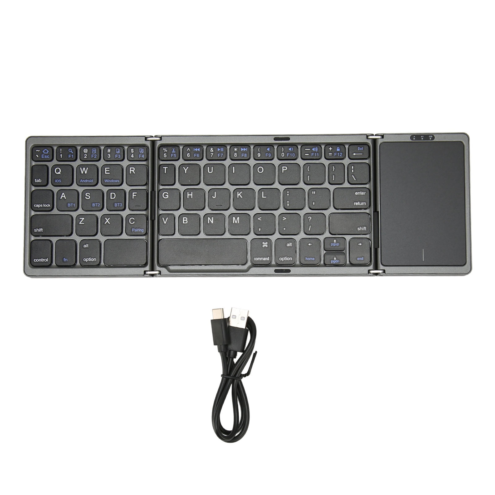 Foldable Keyboard B089T 3 Folded Touchpad Function 64 Keys Portable ...