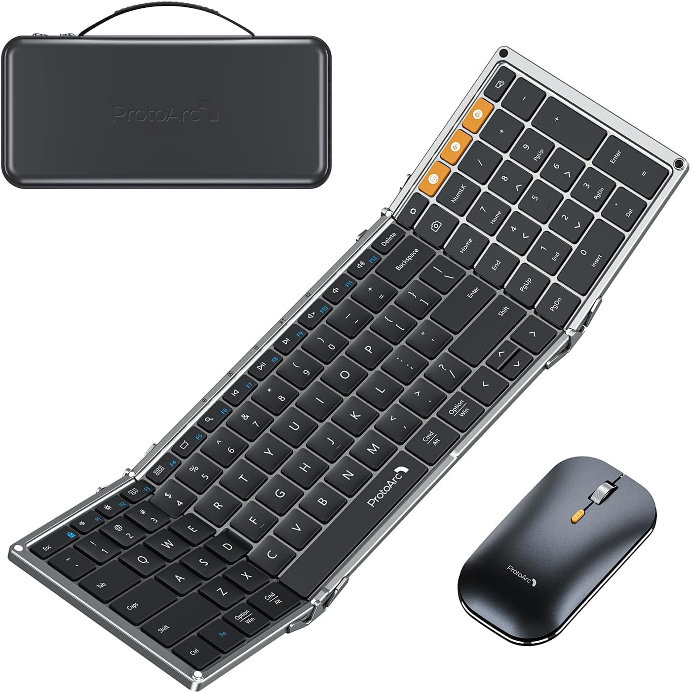 Foldable Keyboard and Mouse, XKM01 True Full-Size Folding Wireless ...