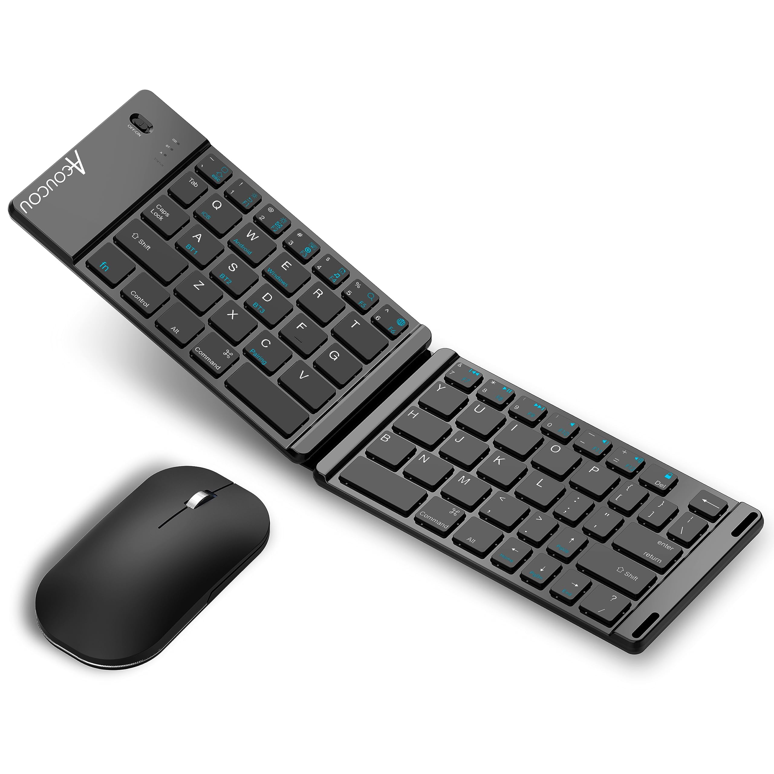 Foldable Keyboard and Mouse Combo, Wireless Keyboard and Mouse Set ...