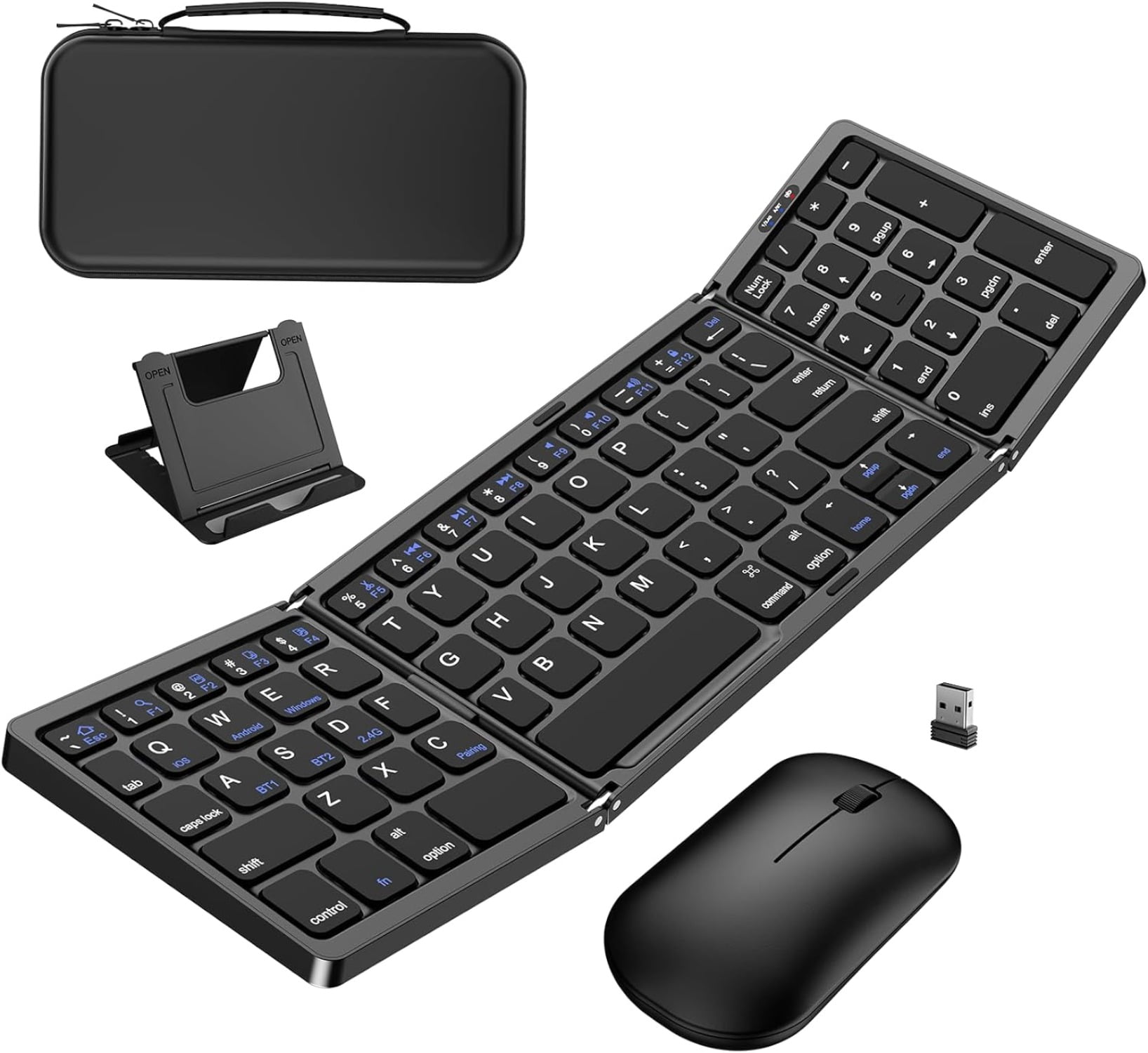 Foldable Keyboard and Mouse, Folding Wireless Keyboard Mouse Combo with ...