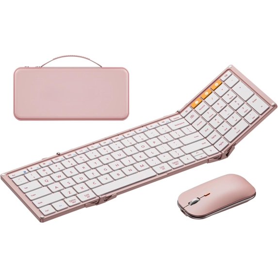 Foldable Keyboard and Mouse, XKM01 True Full-Size Folding Wireless ...