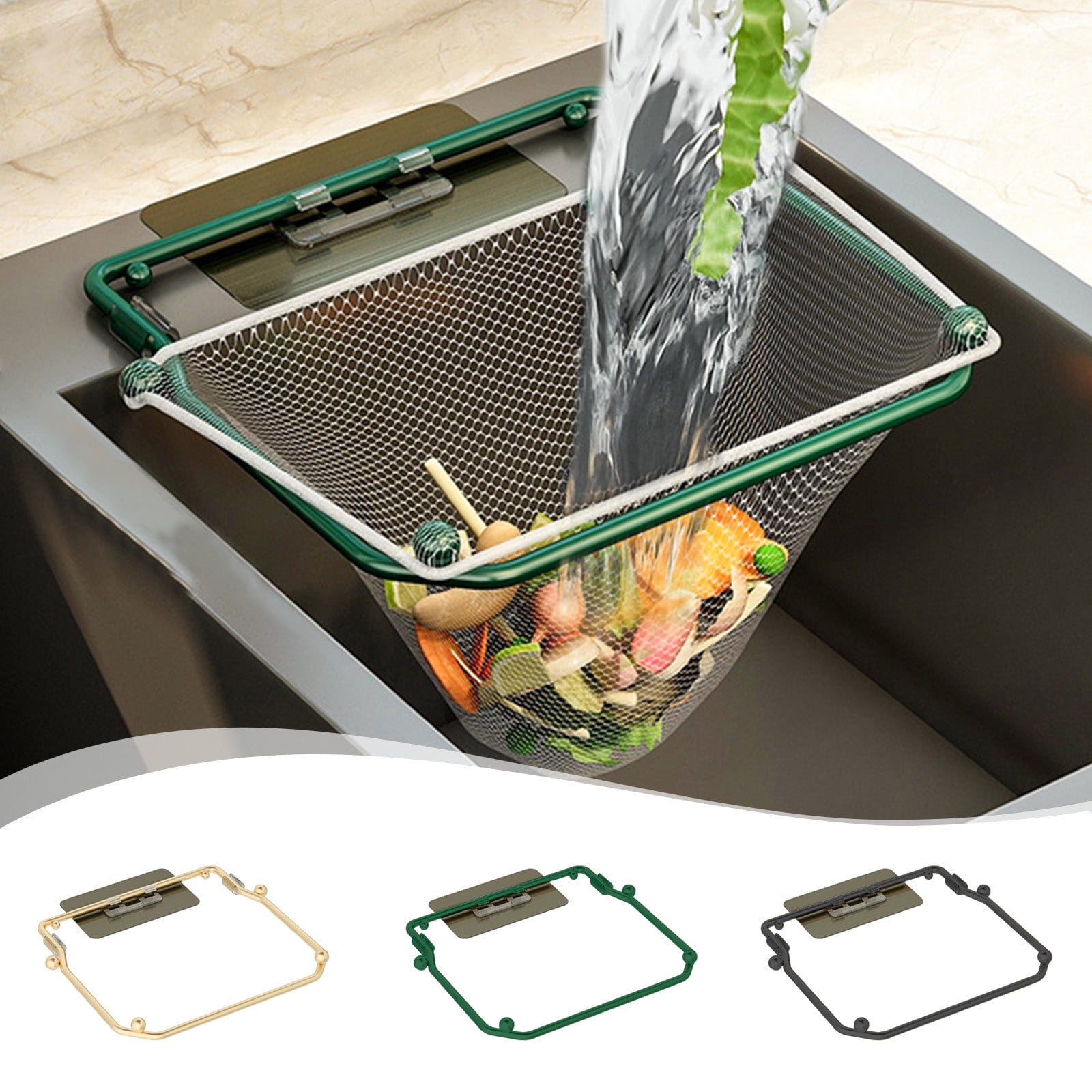Foldable Kitchen Sink Strainer Basket with 50 Disposable Filter Mesh ...