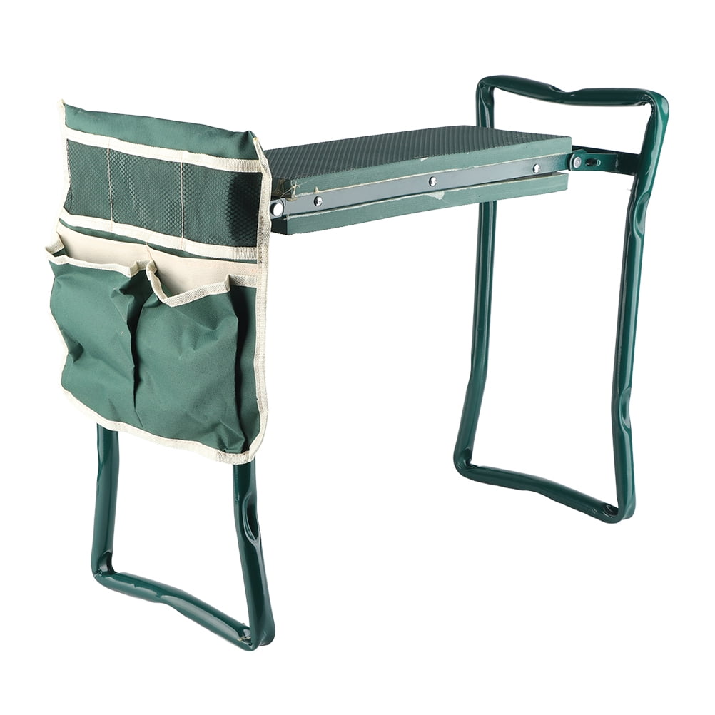 Foldable Kneeler Garden Bench Stool with Garden Tool Bag Soft Cushion ...