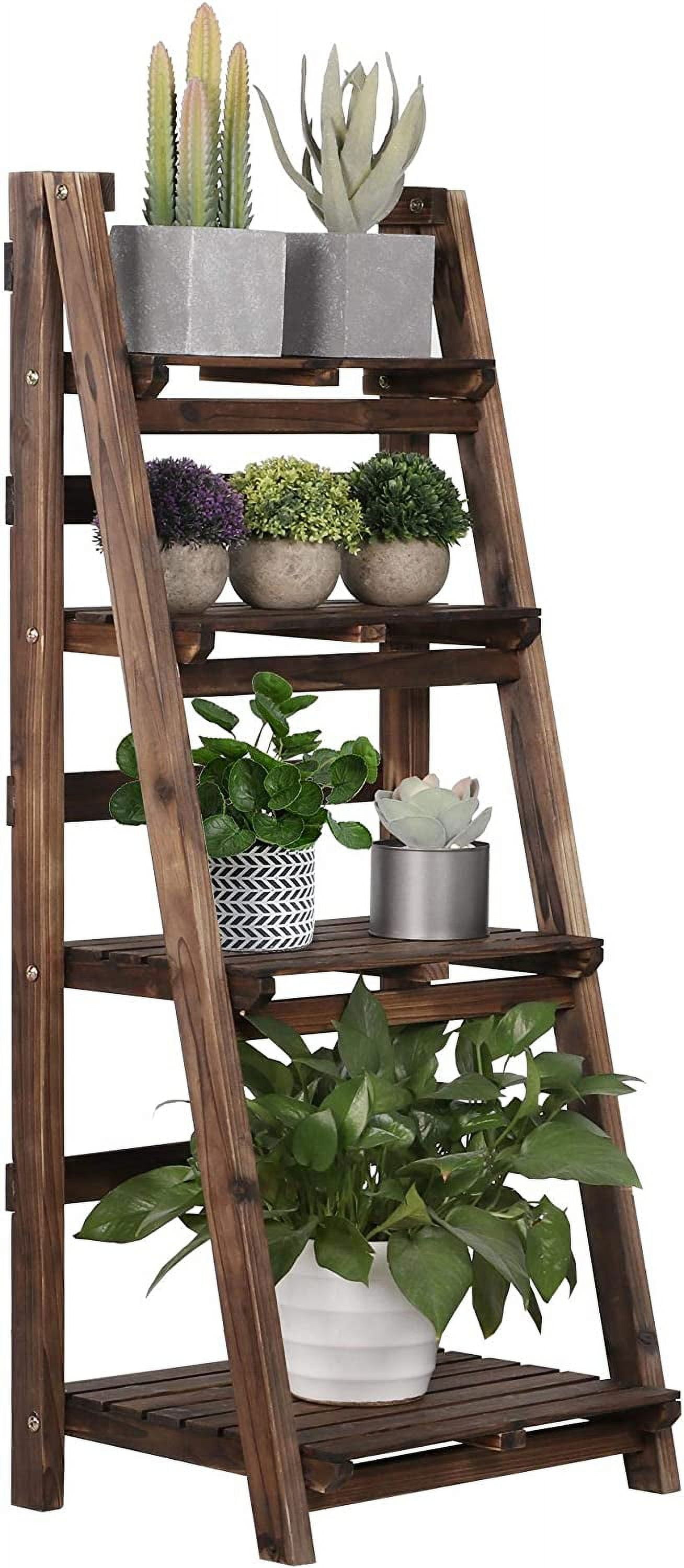 Foldable Ladder Shelves, Decorative Wall-Leaning Home Office Storage ...