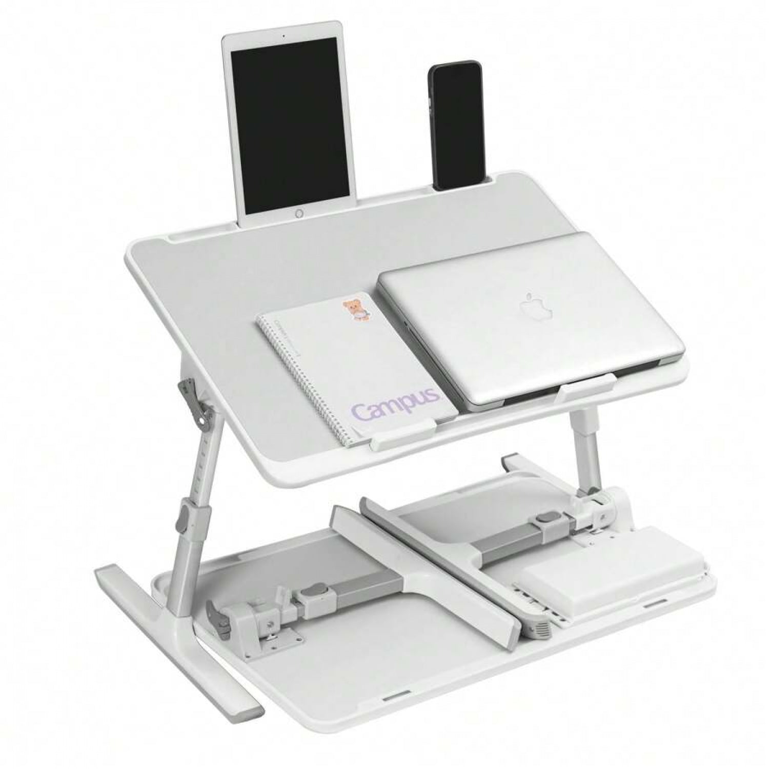 Foldable Laptop Bed Tray Table, Height And Angle Adjustable Laptop Bed ...