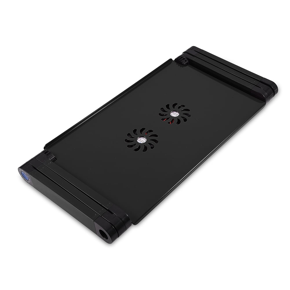 Foldable Laptop Desk Table Stand Holder With Cooling Dual Fan Mouse Pad ...