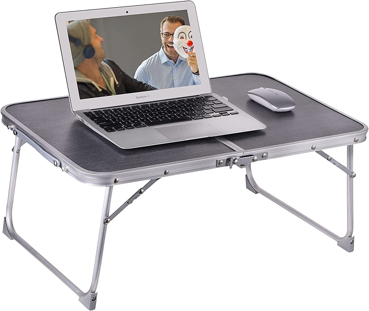 Foldable Laptop and Bed Table with Storage, Portable Mini Lap Desk for ...