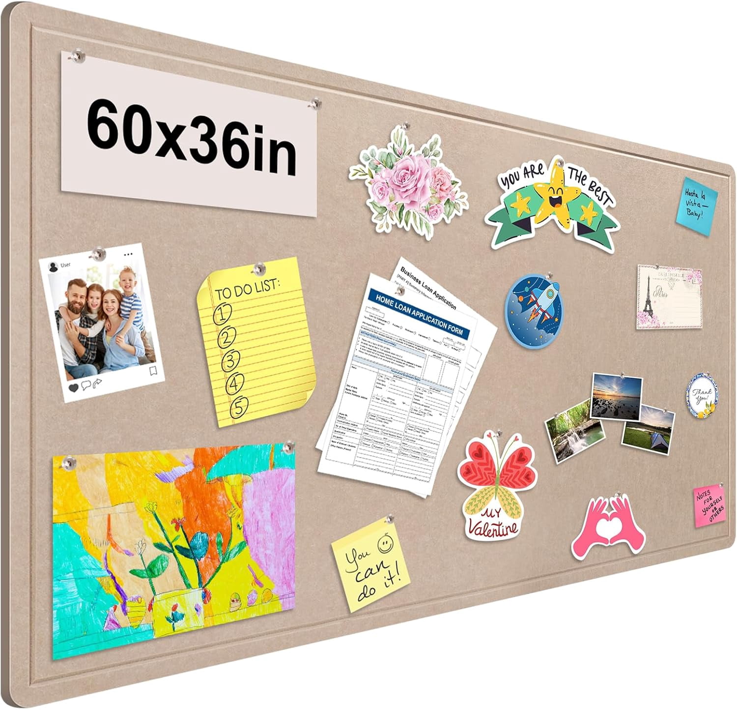 Foldable Large Bulletin Board, 60x36 Inches Cork Board Alternative ...