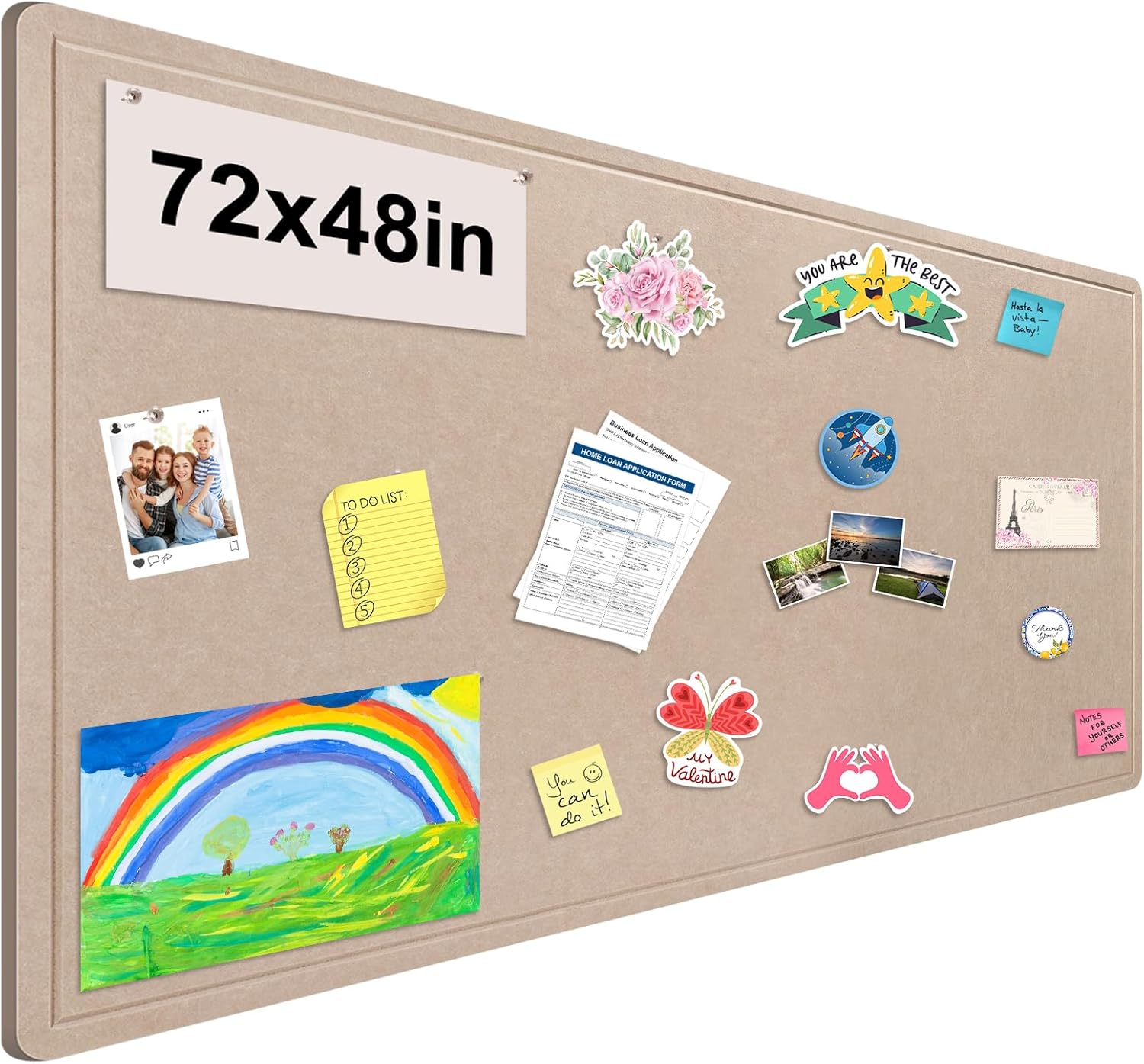 Foldable Large Bulletin Board, 72x48 Inches Cork Board Alternative ...