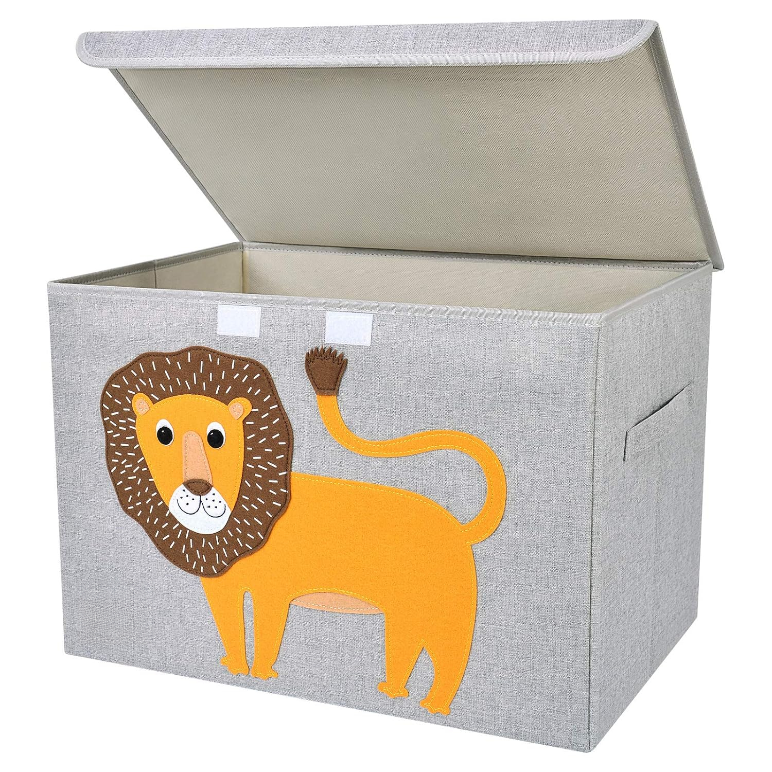 Foldable Large Kids Toy Chest with Flip-Top Lid, Collapsible Fabric ...