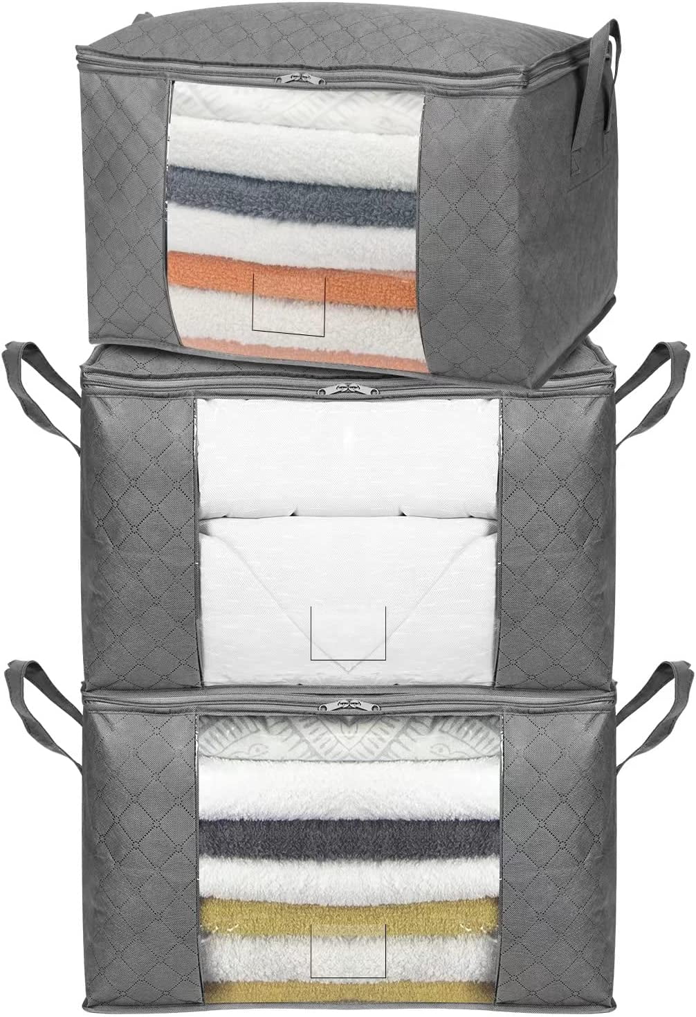 Foldable Large Zipper Storage Bag Organizer Cubes with Clear Window ...