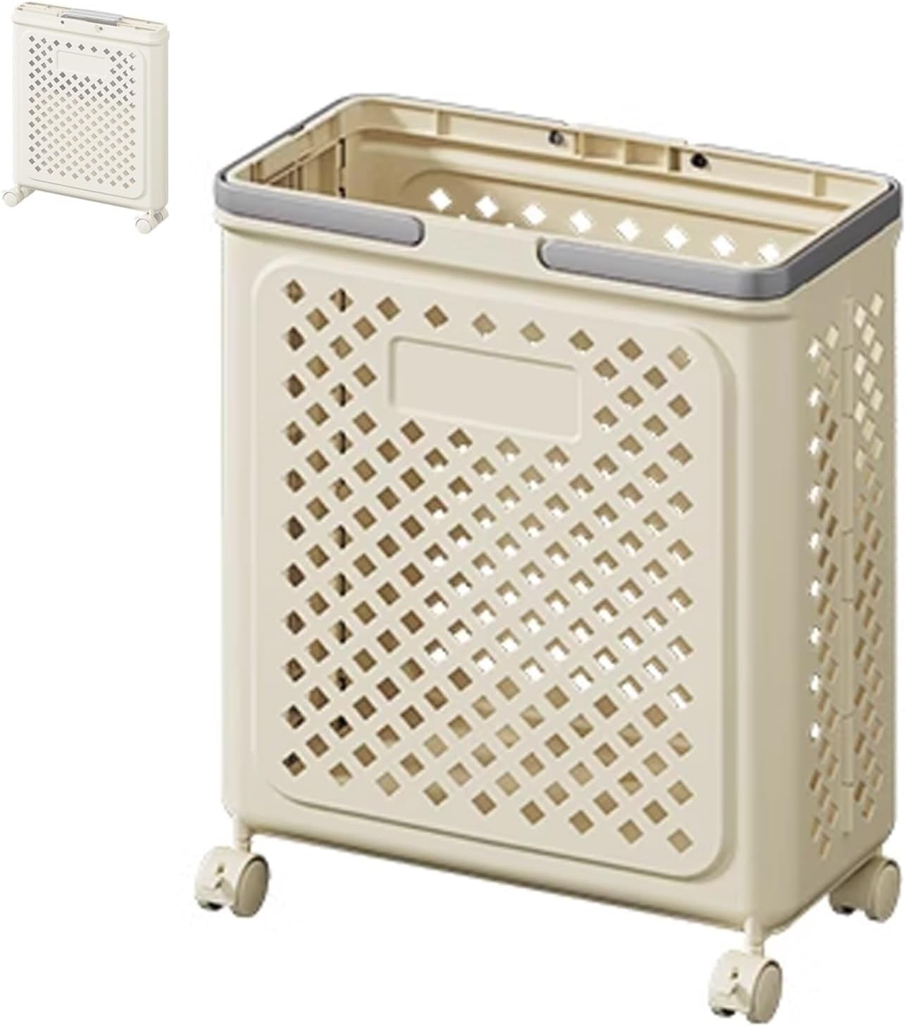 Foldable Laundry Basket with Wheels Rolling Laundry Basket Small ...