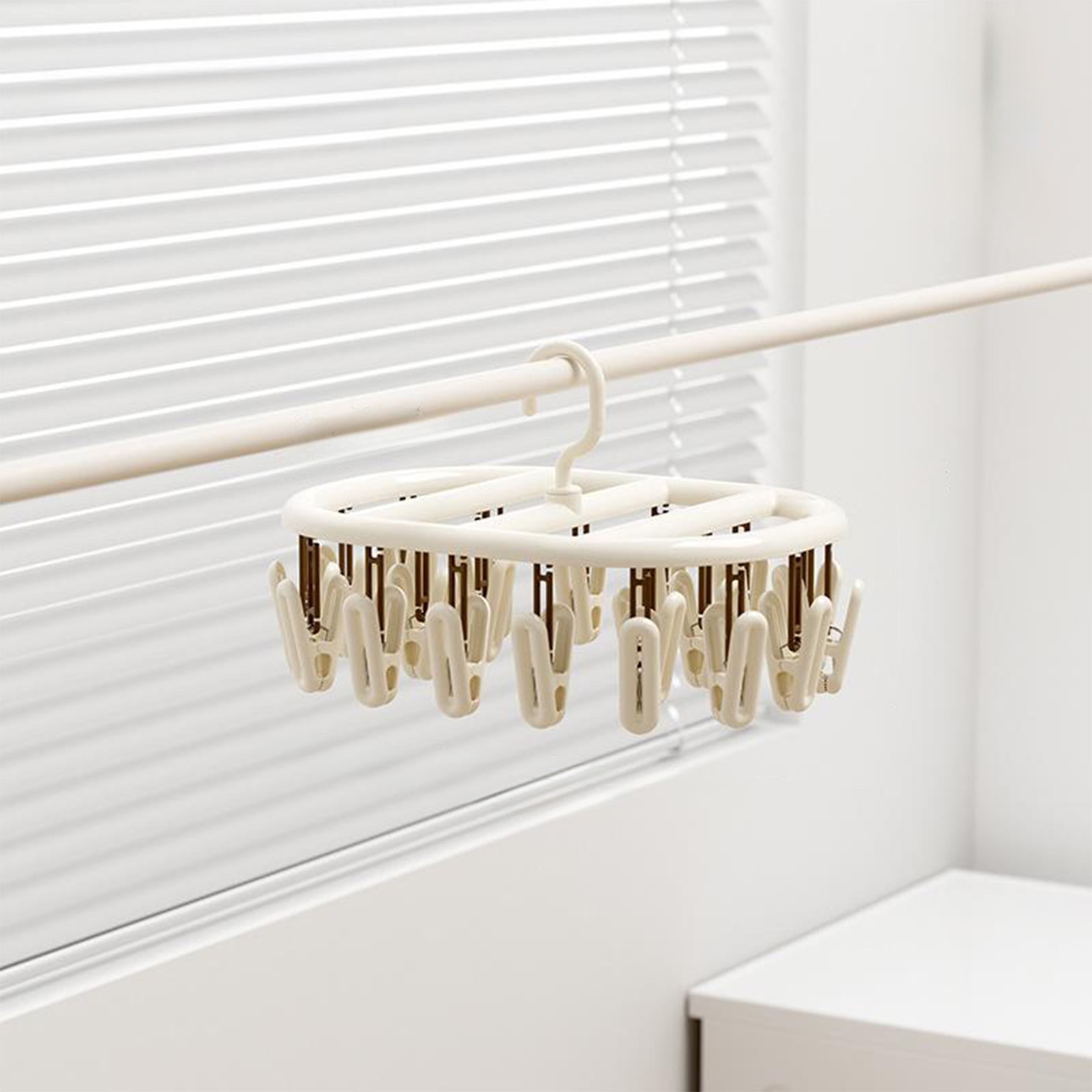 Foldable Laundry Drying Rack,Multi Clip Plastic Organizer With 360 ...