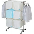 Foldable Laundry Drying Rack with Wheels - 48 Drying Rods, Heavy Duty ...
