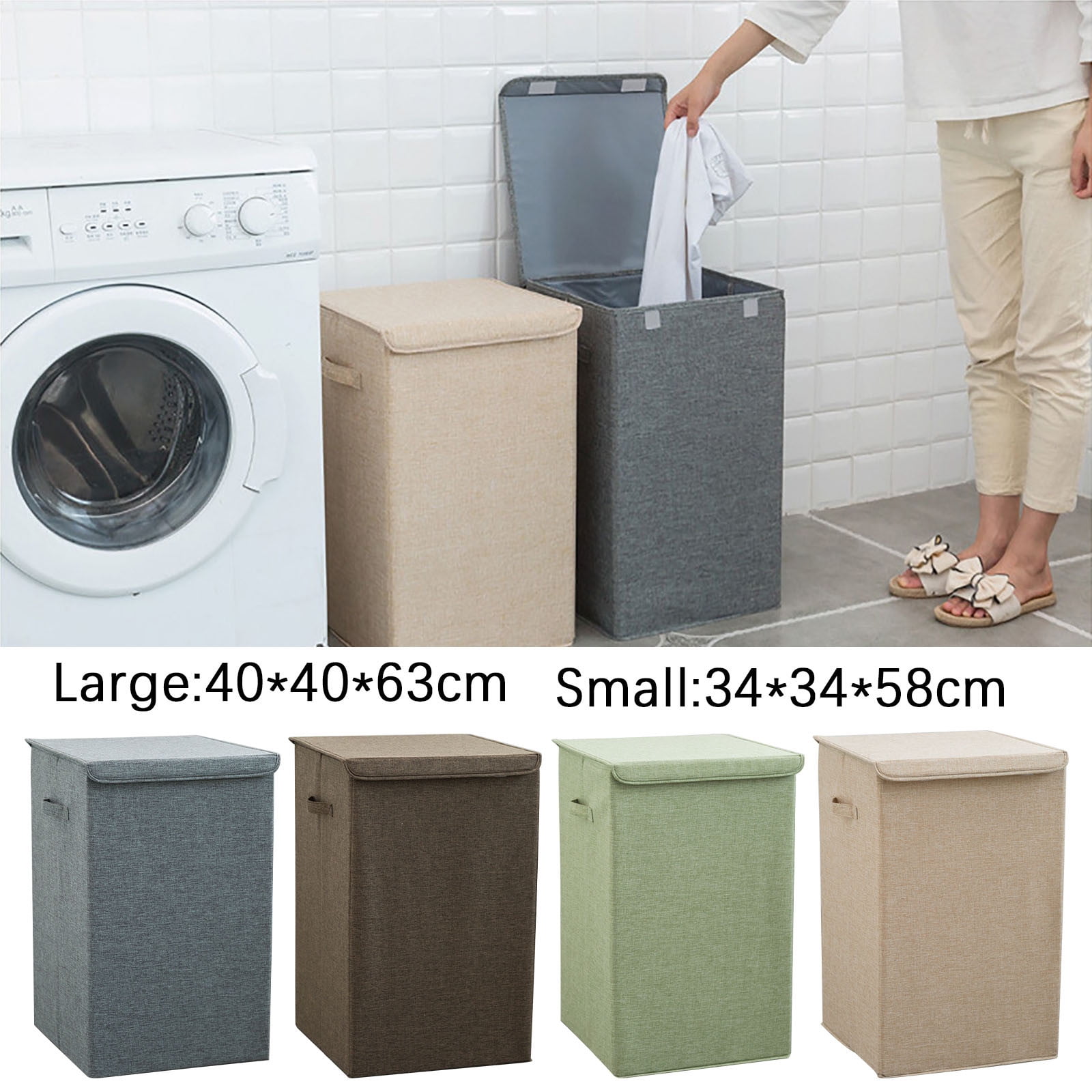Foldable Laundry Hamper, Dirty Clothes Bucket With Special Cover ...