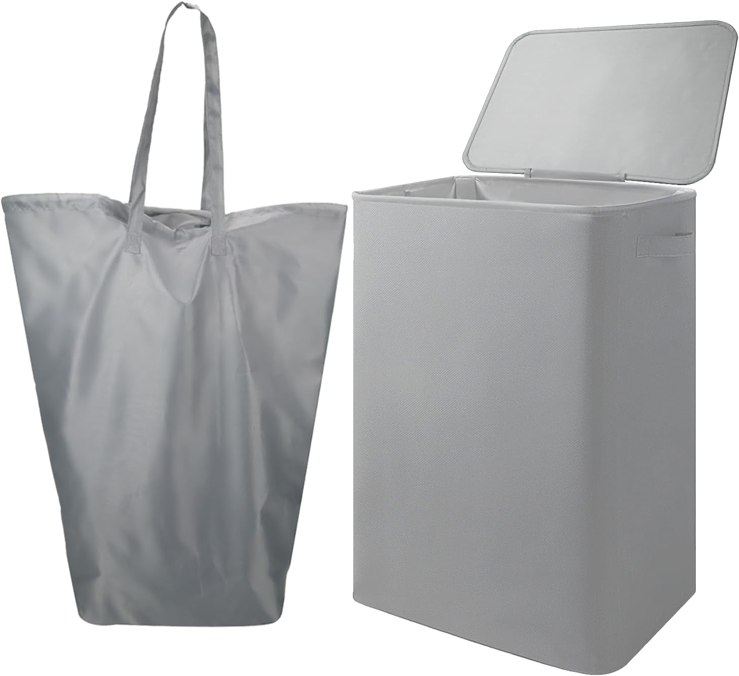 Foldable Laundry Hamper With Lid And Drawstring Bag Portable Laundry ...