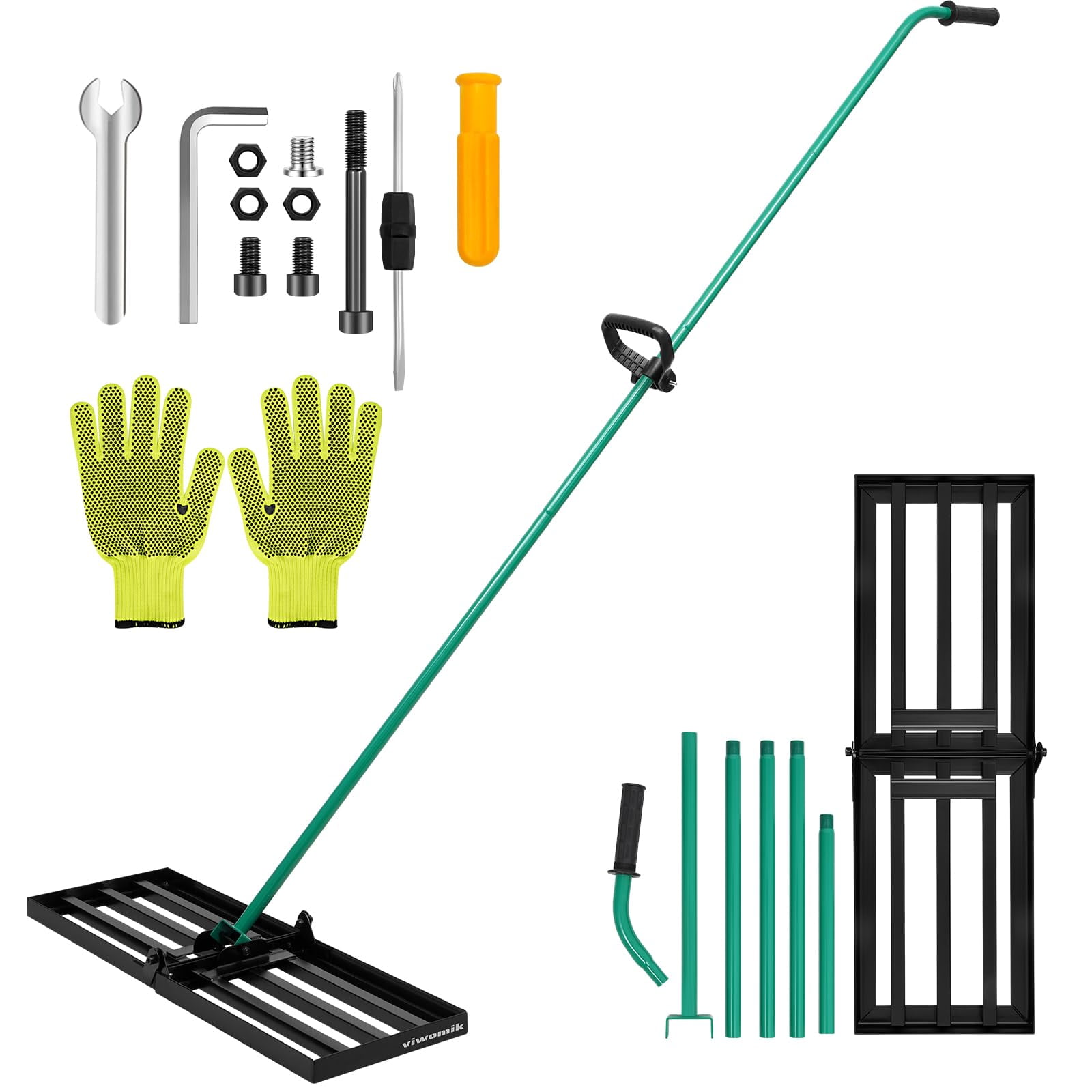 Foldable Lawn Leveling Rake 30"x10" - Superior 6.5 FT Lawn Leveler Rake ...