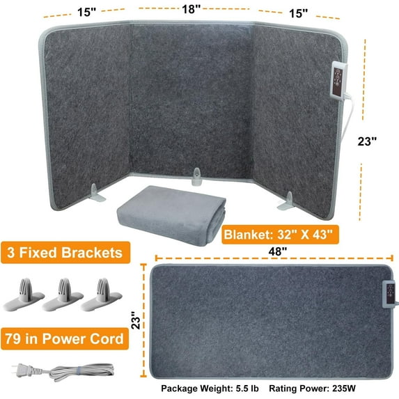 Foldable Leg Warmer With Soft Blanket, Under Desk Leg Foot Knee 235W ...