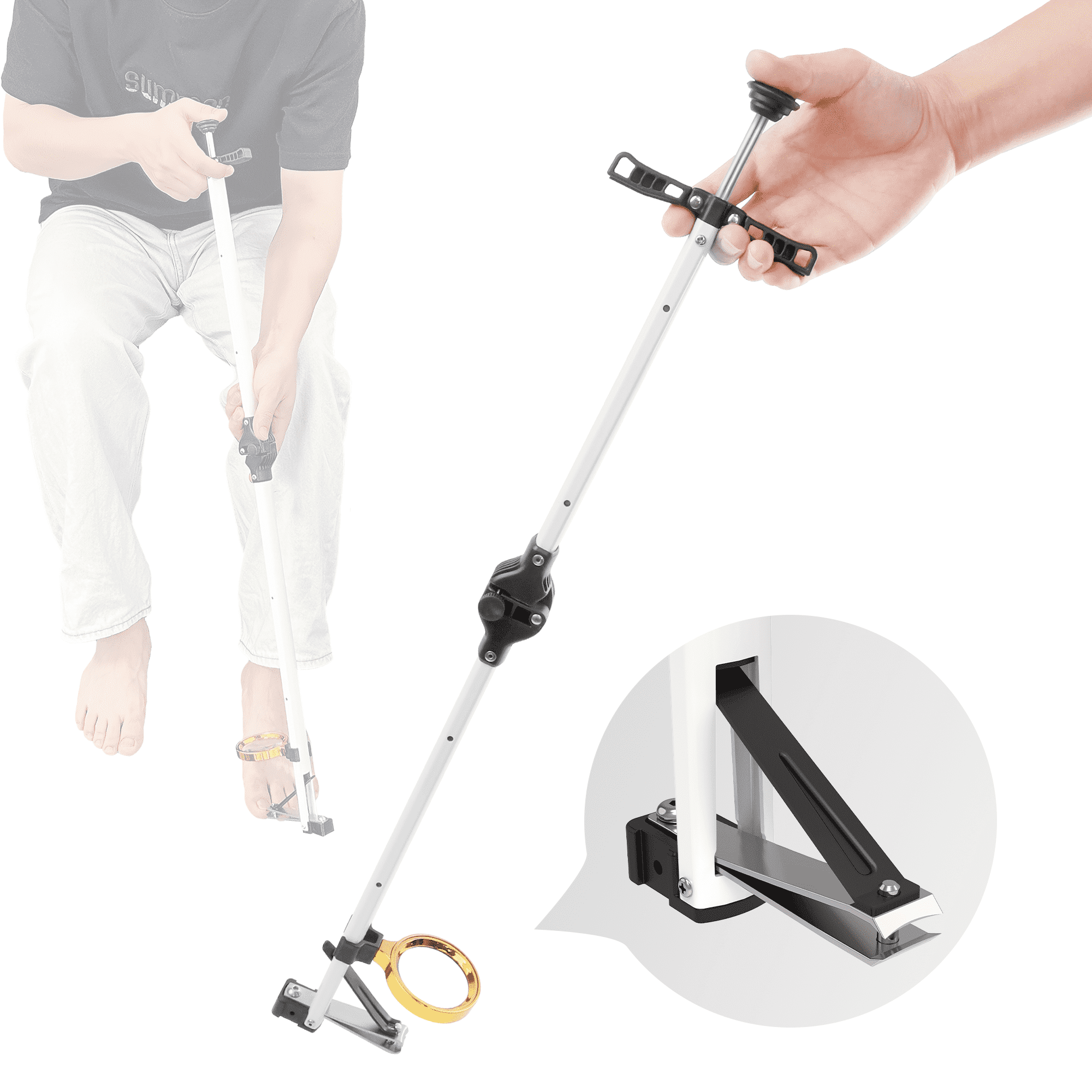 Foldable Long Handle Toenail Clippers Scissors, Include Magnifier ...