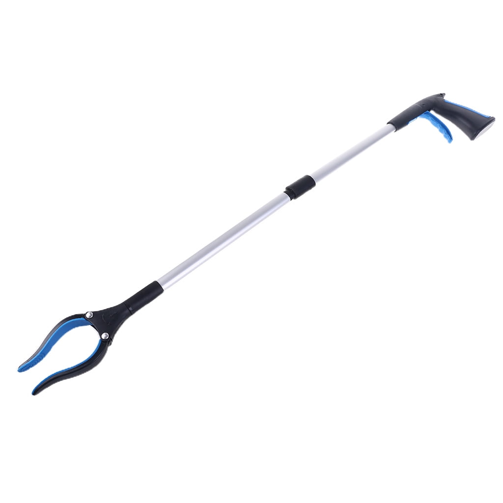 Foldable Long Trash Clamps Grab Pick Up Tool Curved Handle Garbage Clip ...