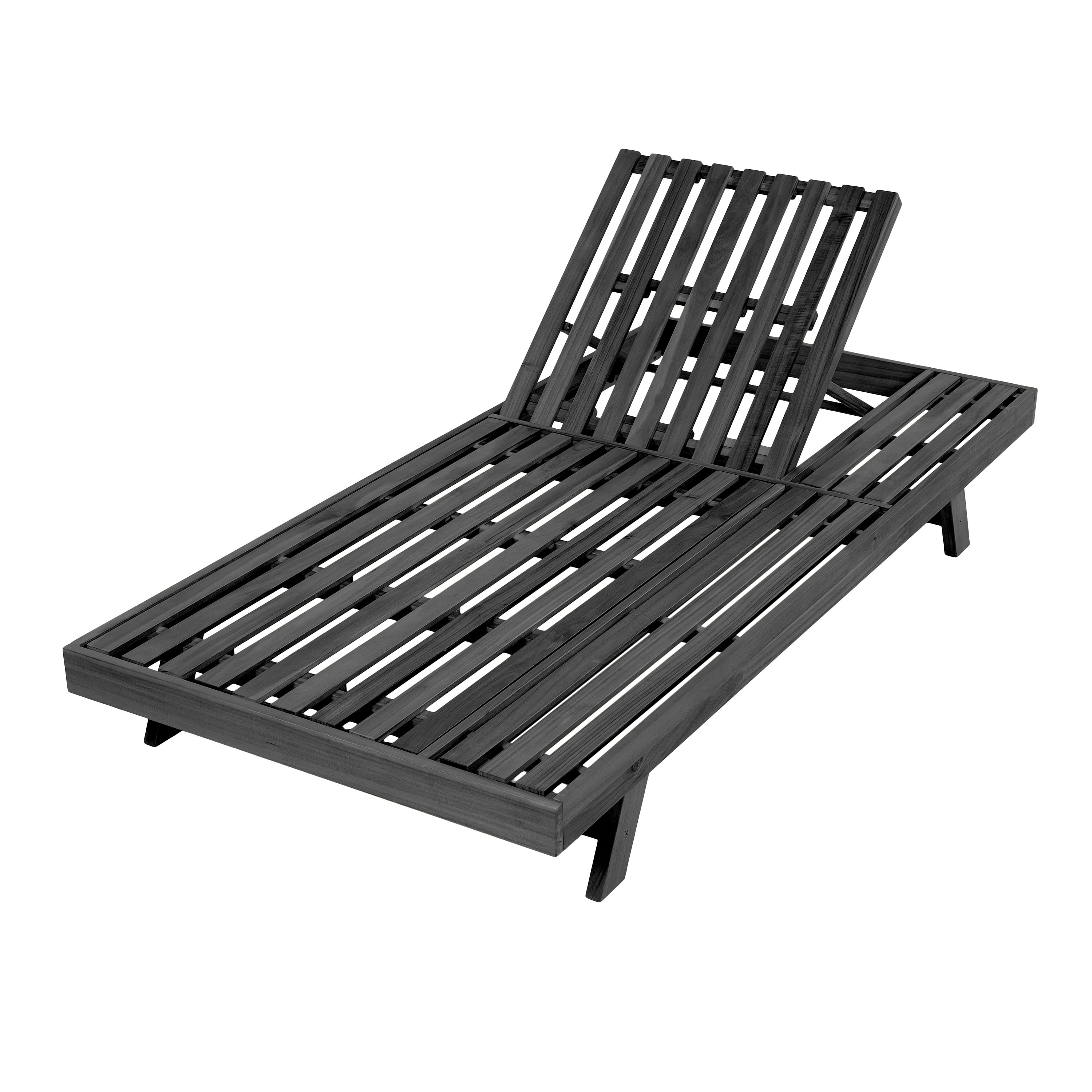 Foldable Lounge Chair, Outdoor 2/3 Foldable Acacia Wood Adjustable ...