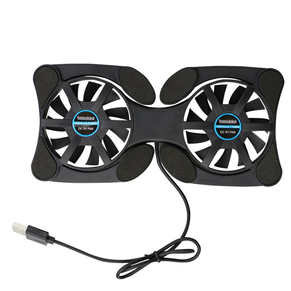 Foldable Low Noise USB Powered 2 Fans Cooling Pad Slim Laptop V5I2 ...