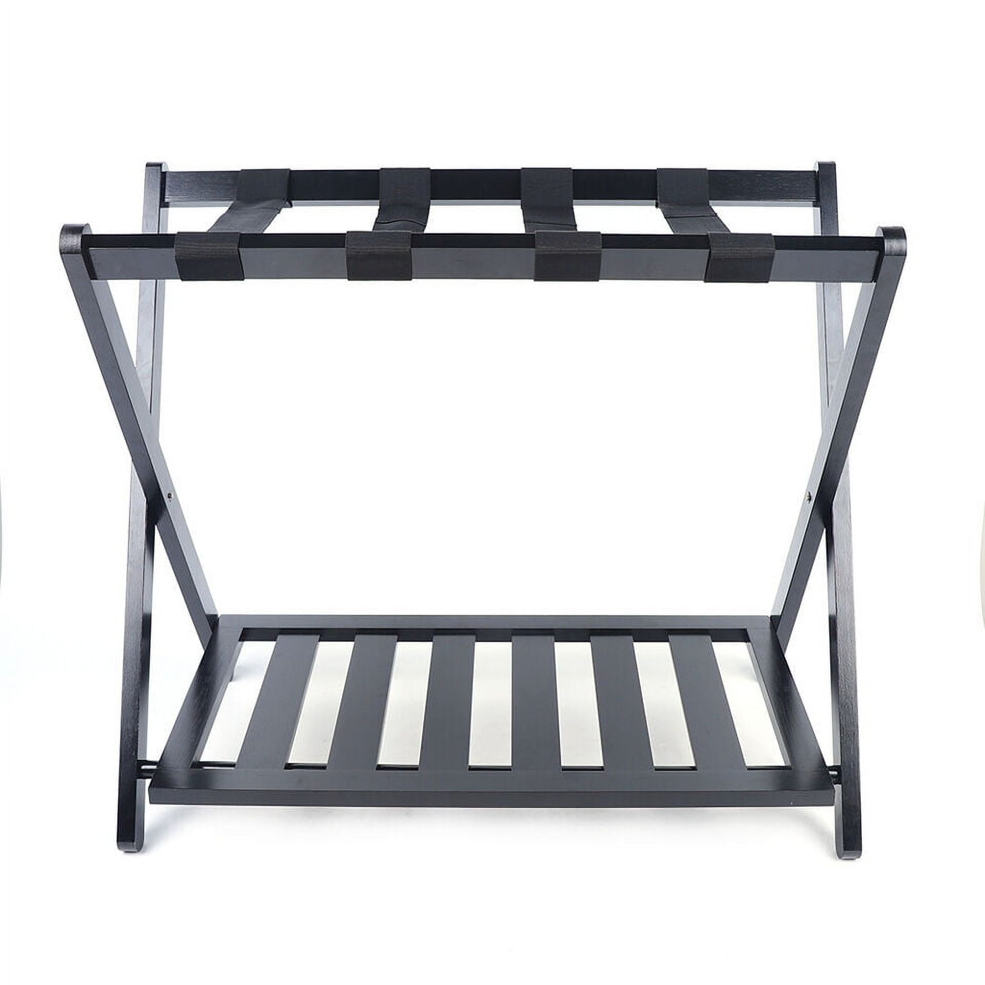 Foldable Luggage Rack w/ Shelf Travel Suitcase Shoe Storage Holder ...