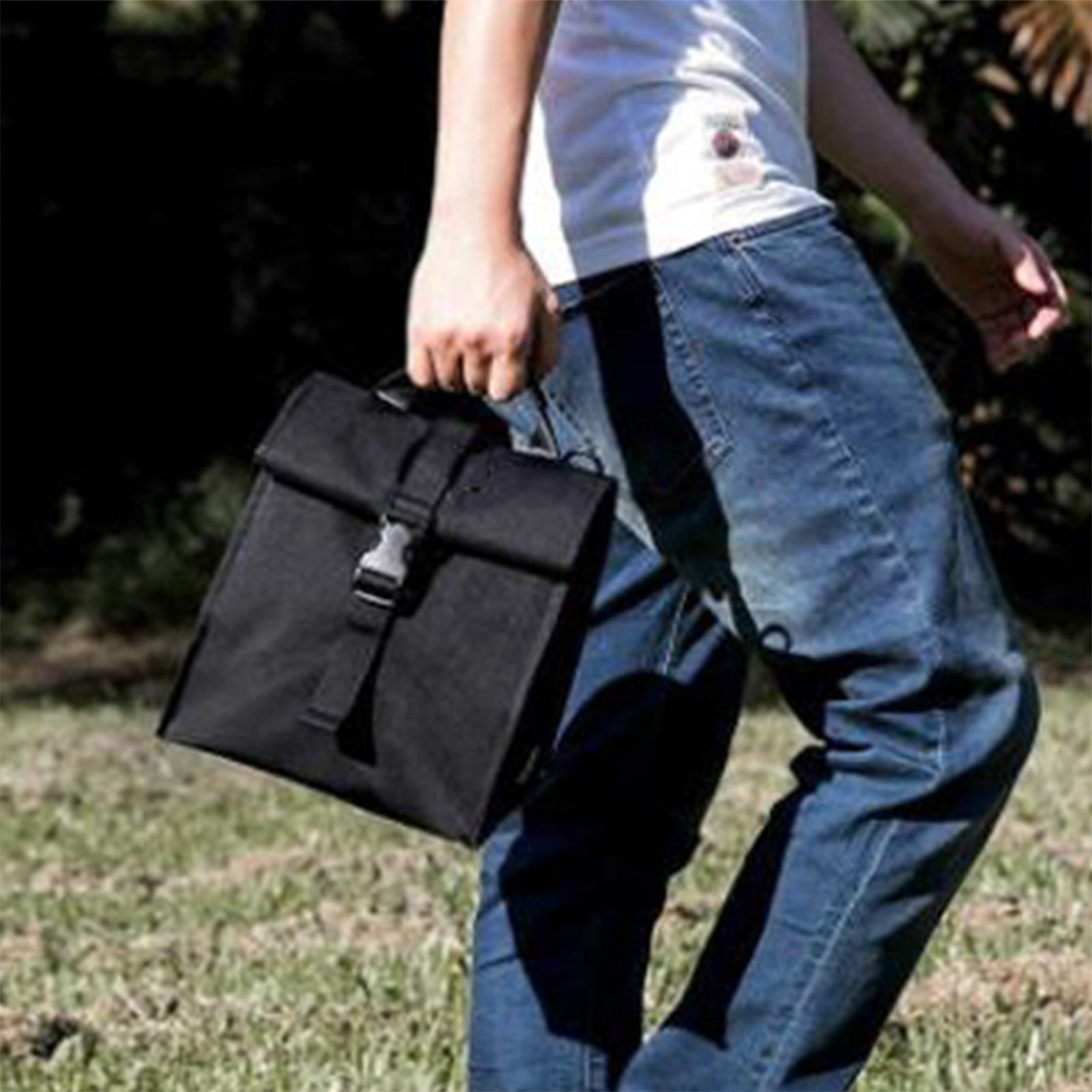 Foldable Lunch Bag with Crossbody Strap | Insulated Cloth Picnic Bag ...