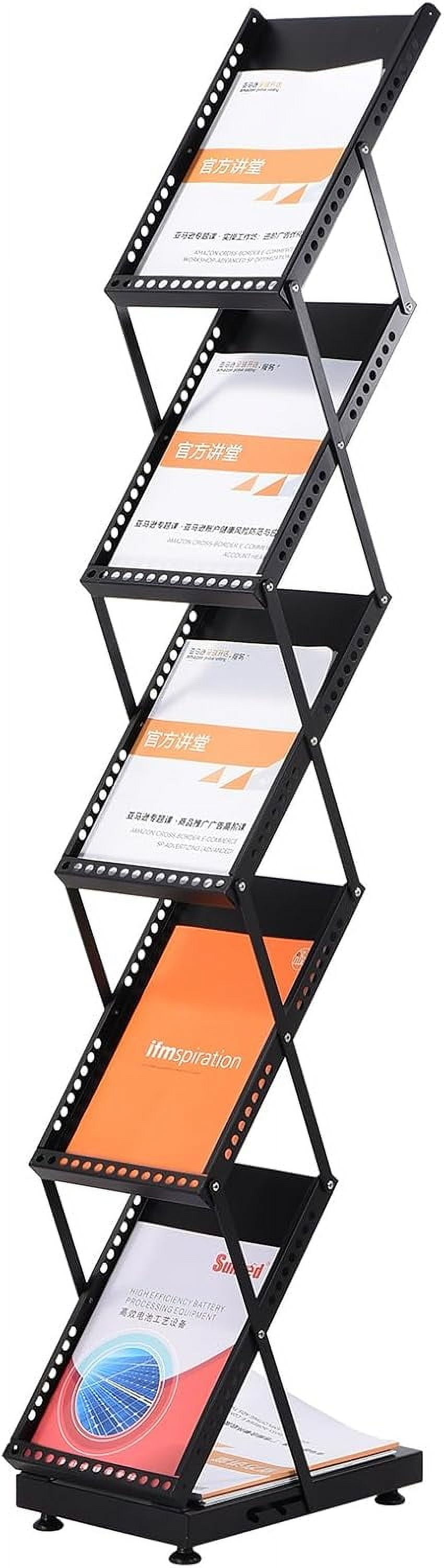 Foldable Magazine Display Racks Floor Standing 5 Layers Brochure Stand ...