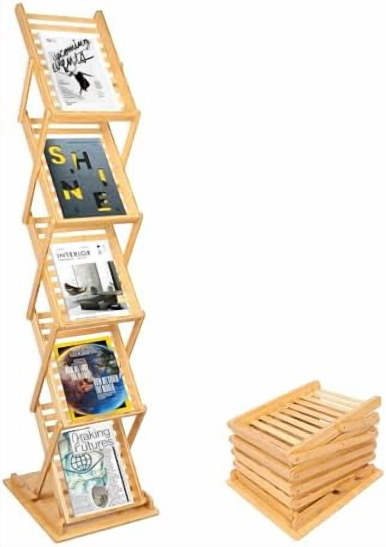 Foldable Magazine Rack Floor Stand Brochure Display Stand Literature ...