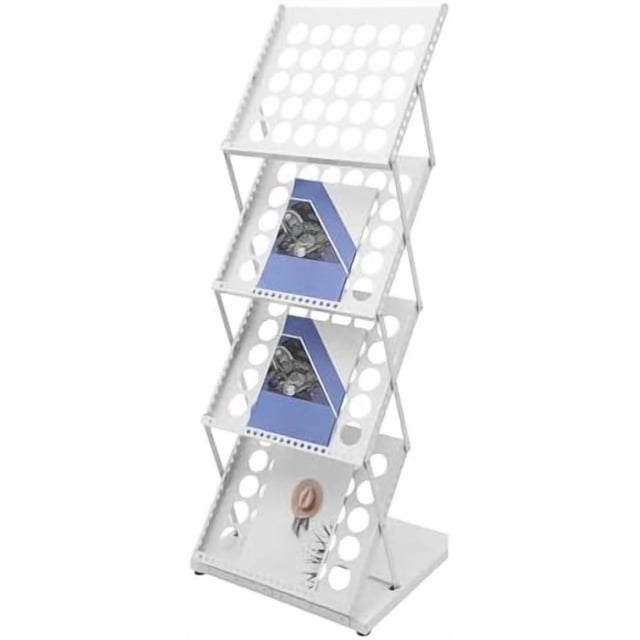 Foldable Magazine Rack Floor Standing, 4Tier A3 Size, Brochure Display ...