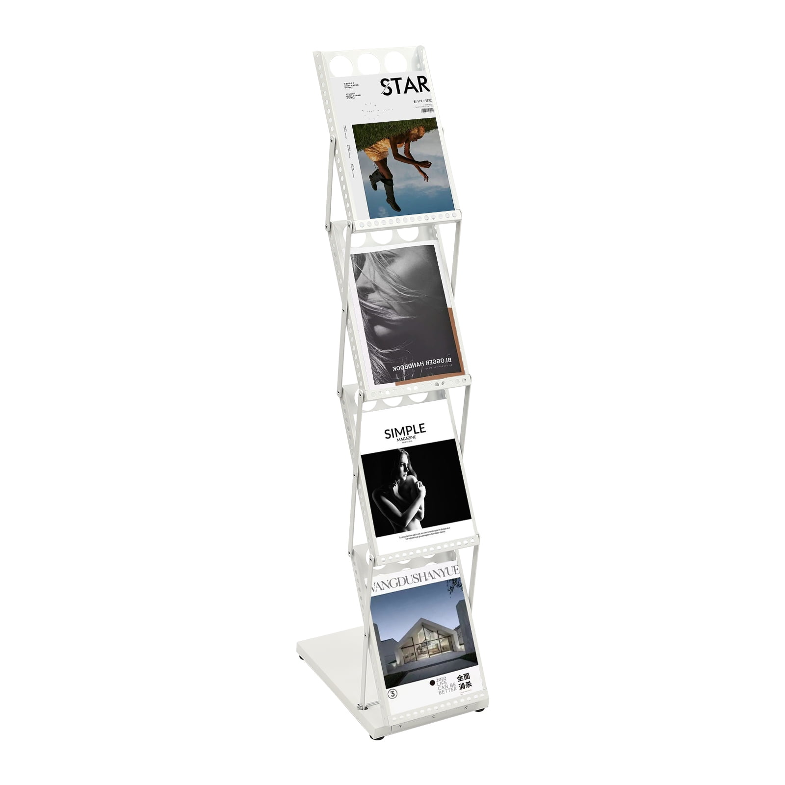Foldable Magazine Rack – Sturdy Iron Construction, Ventilated, Easy ...