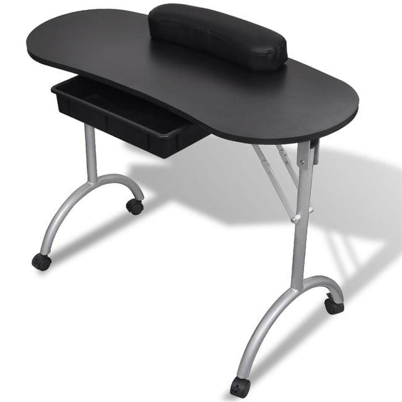 Foldable Manicure Nail Table with Castors, Black - Walmart.com