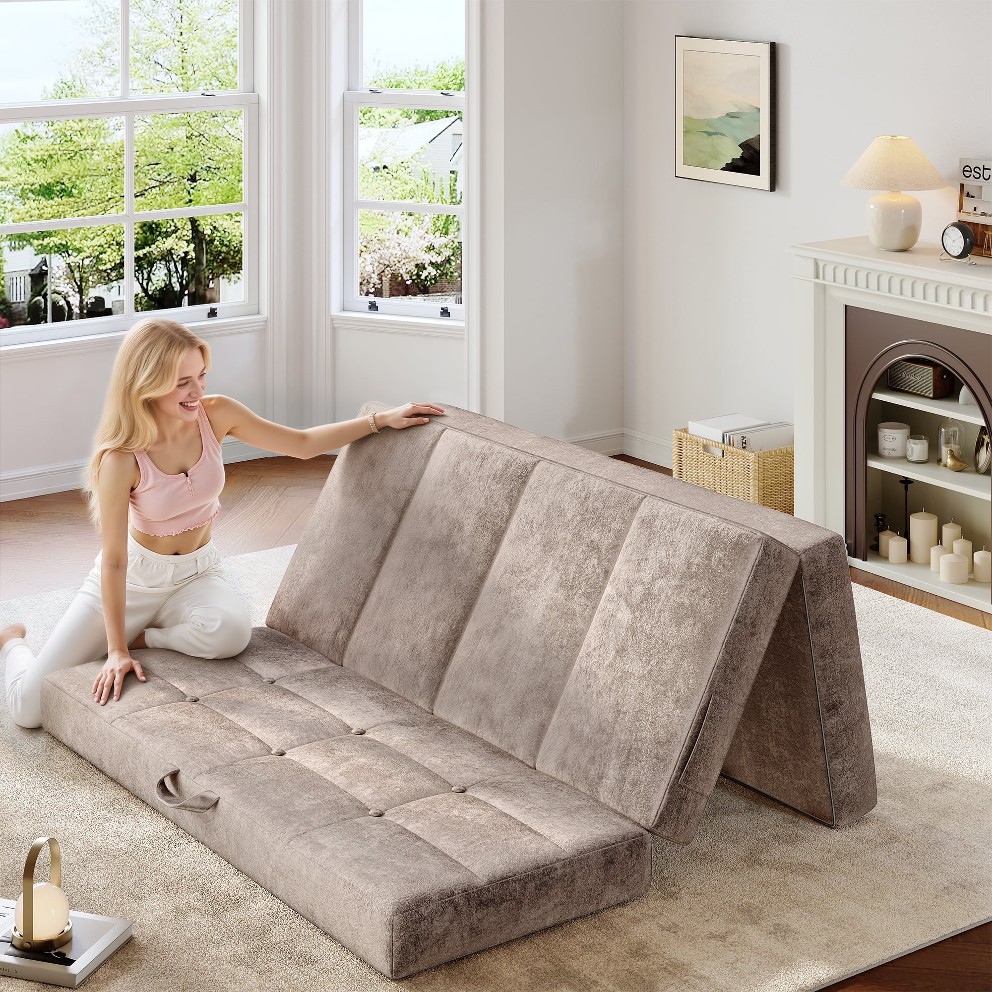 Foldable Mattress Topper Tri-Fold Memory Foam Mattress Topper 6 Inch ...