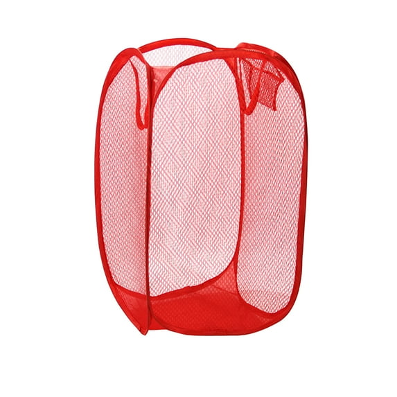Foldable Mesh Laundry Hamper with Side Pocket, Collapsible Clothes ...
