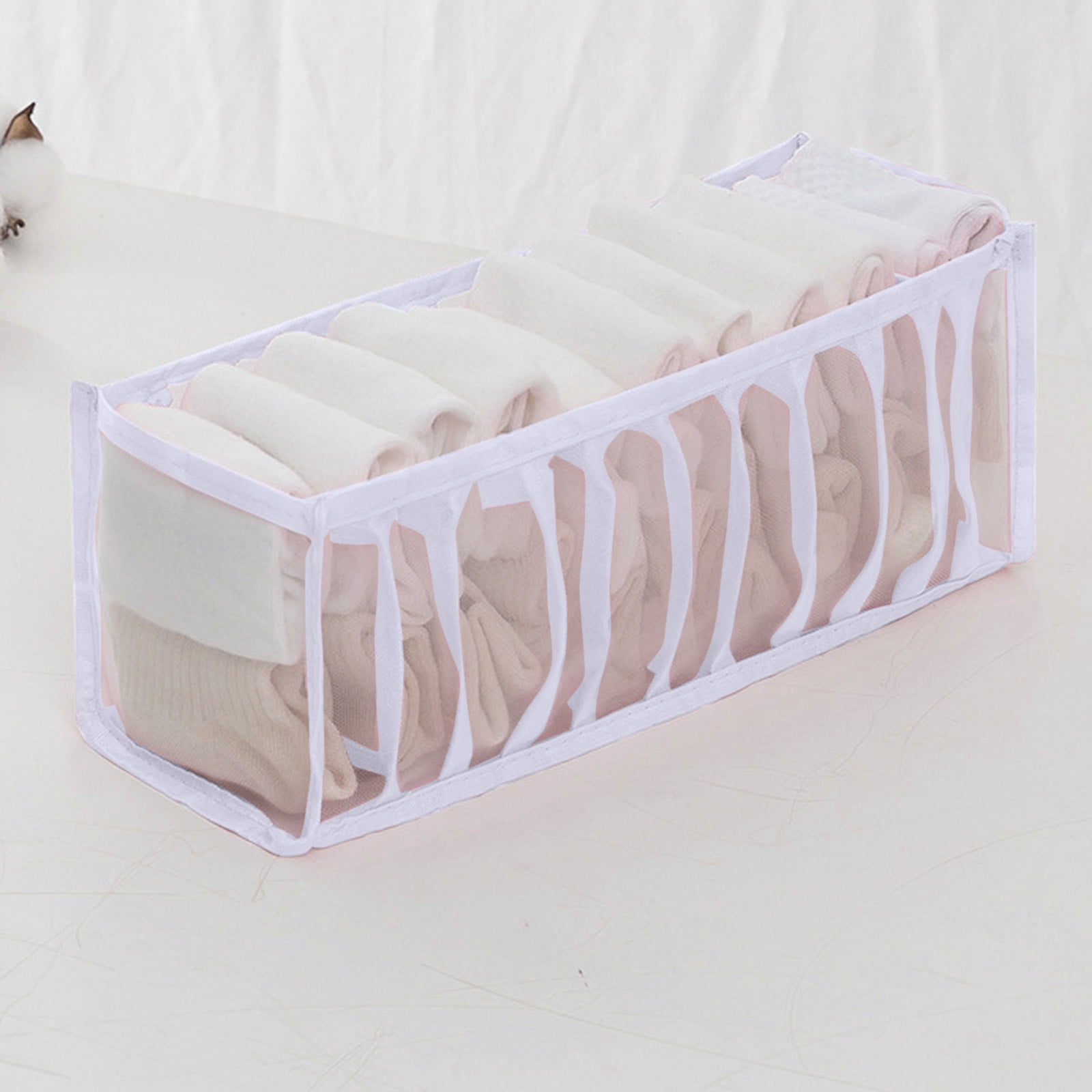 Foldable Mesh Underwear Organizer Box 3 Compartment Storage for Bras ...