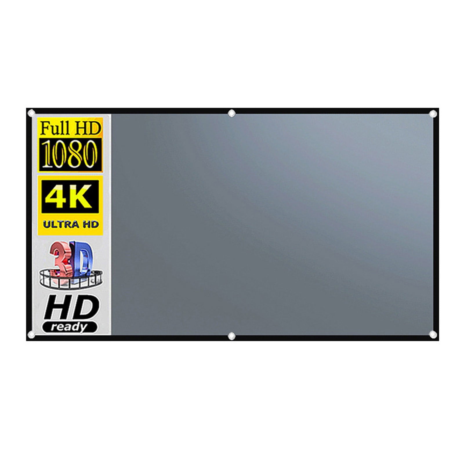Foldable Metal-Coated Projection Screen for Bright Rooms, Lightweight ...