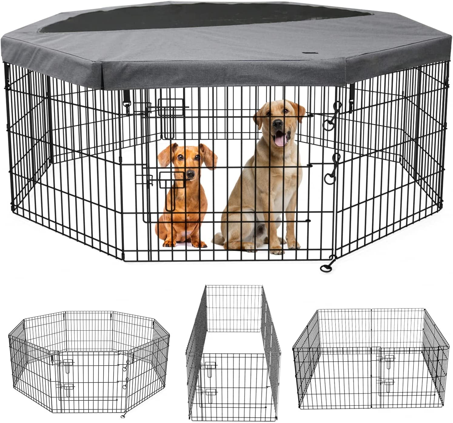 Foldable Metal Dog Exercise Pen/Pet Puppy Playpen Kennels Yard Fence ...