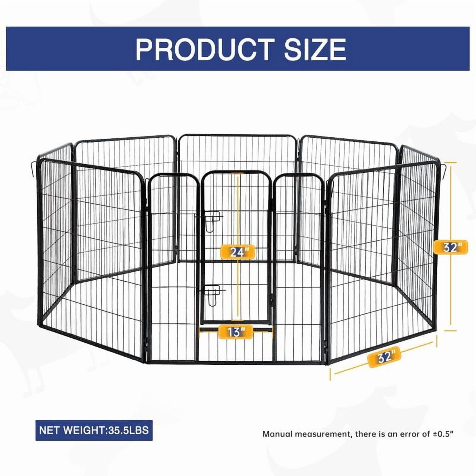 Foldable Metal Dog Playpen Indoor Outdoor 8/16 Panel 24/32/40 Inch ...