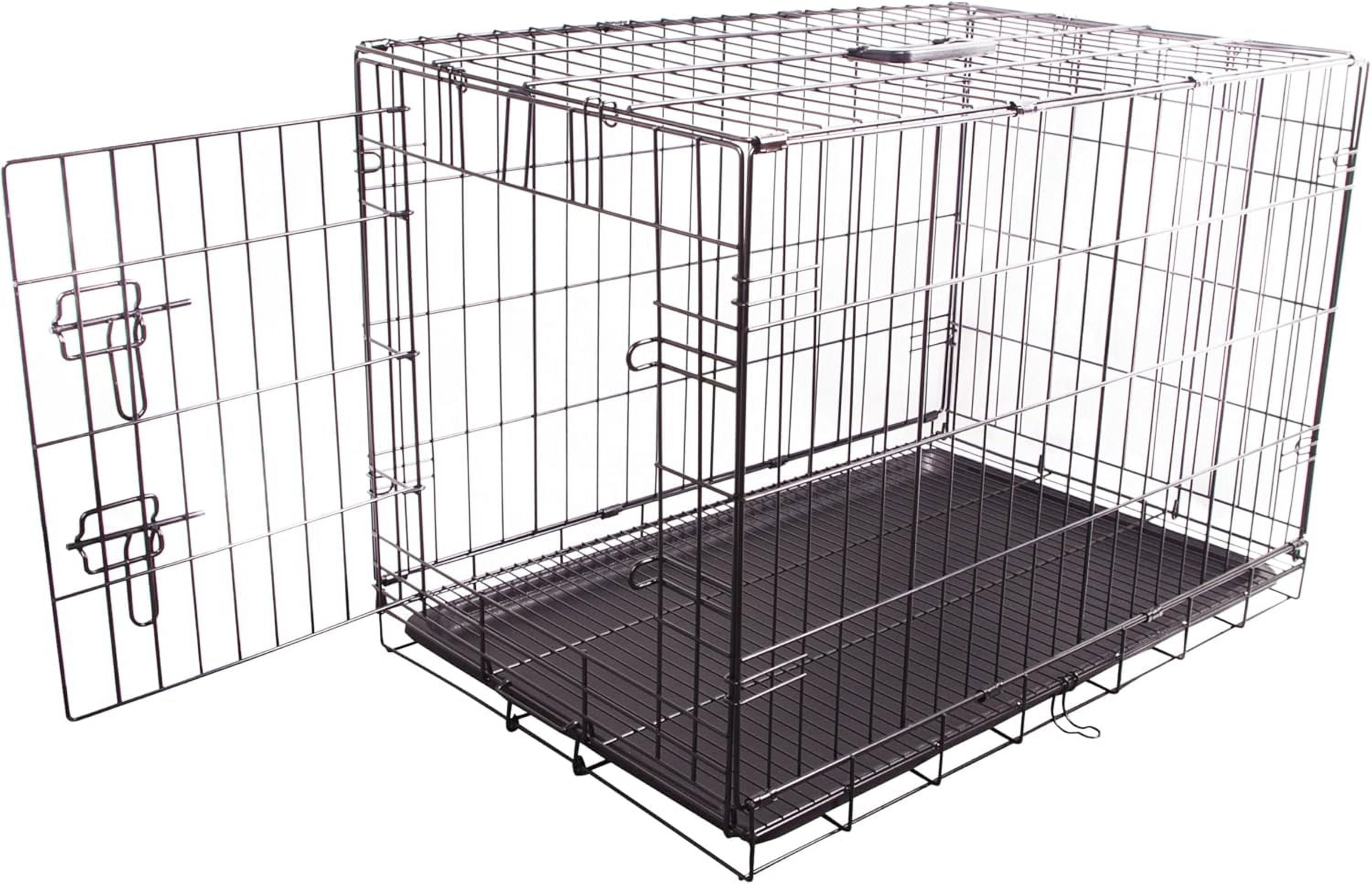Foldable Metal Wire Dog Crate with Tray, Single Door, 30 x 19 x 21 ...
