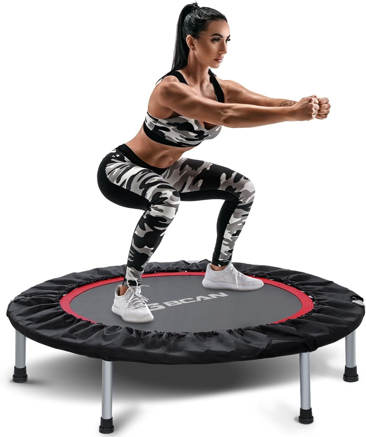 Foldable Mini Trampoline Fitness Trampoline with Safety Pad,Rebounder ...