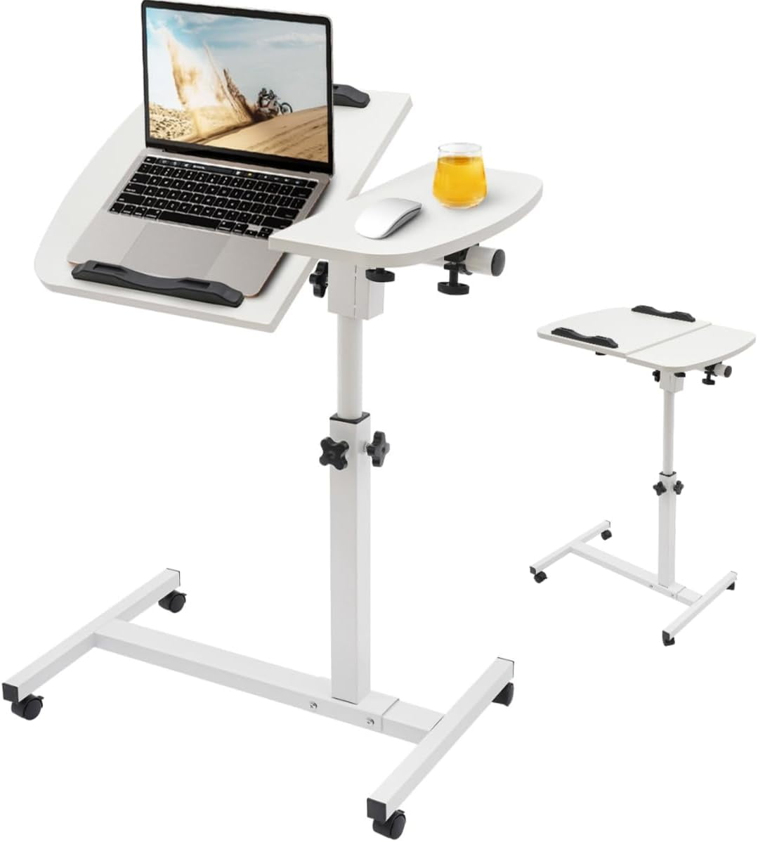 Foldable Mobile Standing Desk Height Adjustable 37.4 in Sit Stand Desk ...