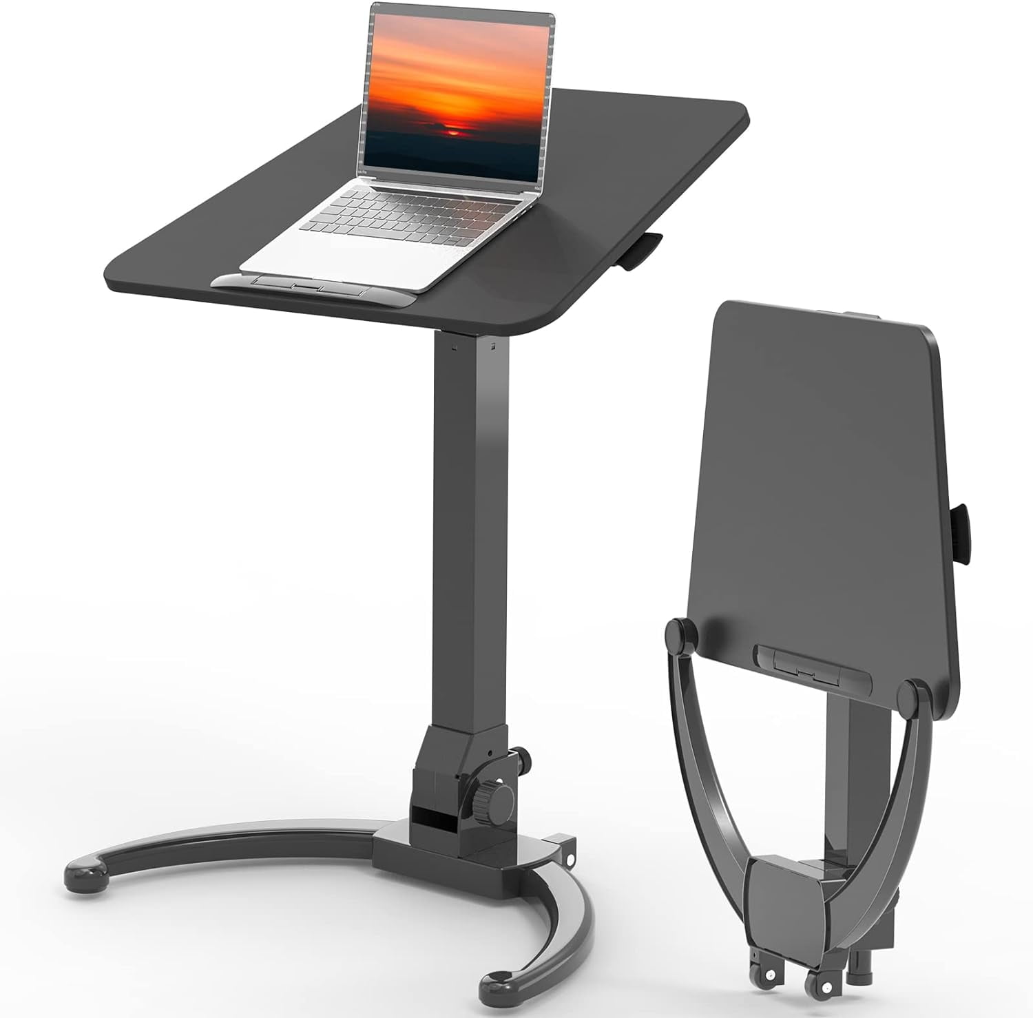 Foldable Mobile Standing Desk, Height Adjustable Sit Stand Desk, 90 ...