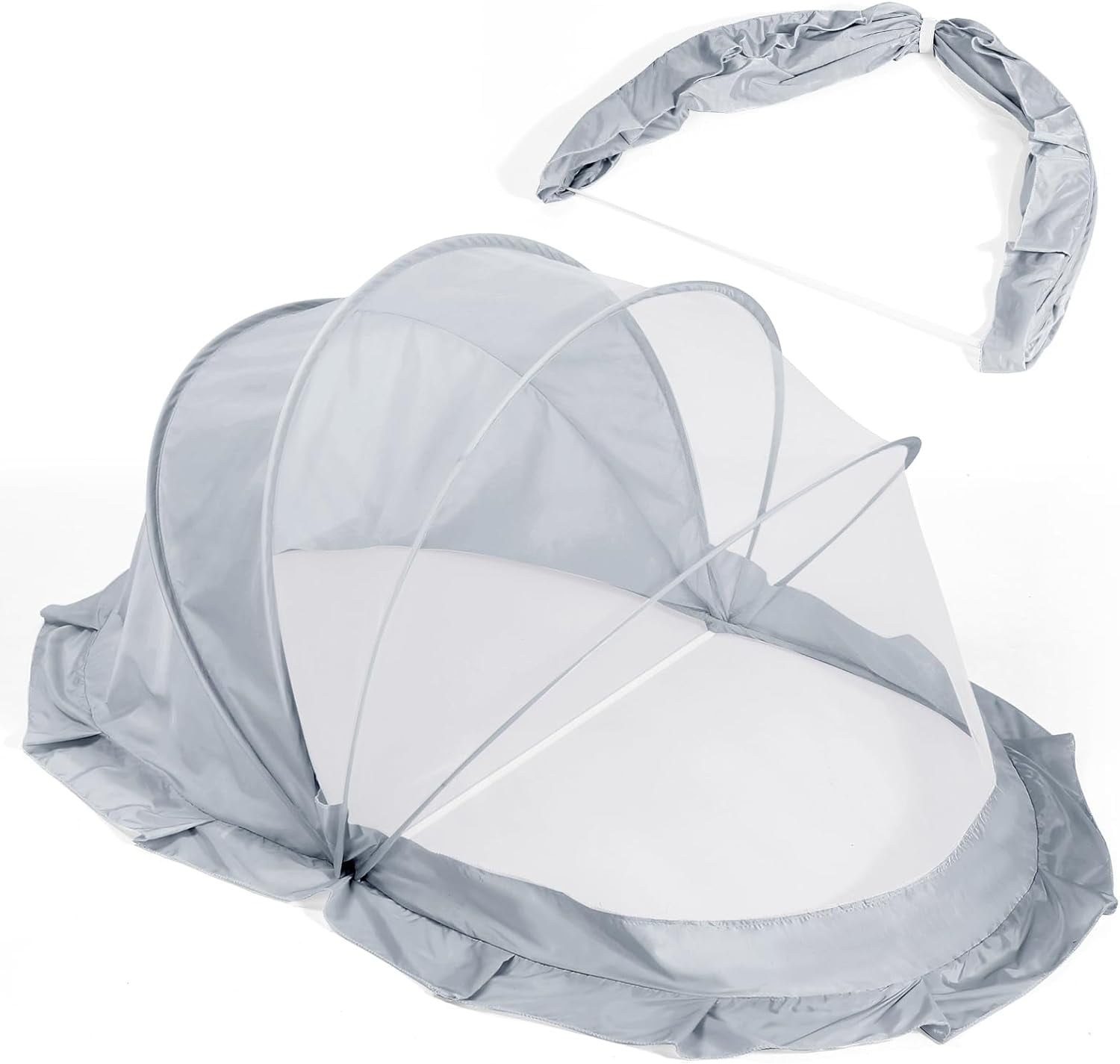 Foldable Mosquito Net for Bed with Blackout Canopy, Portable Baby ...