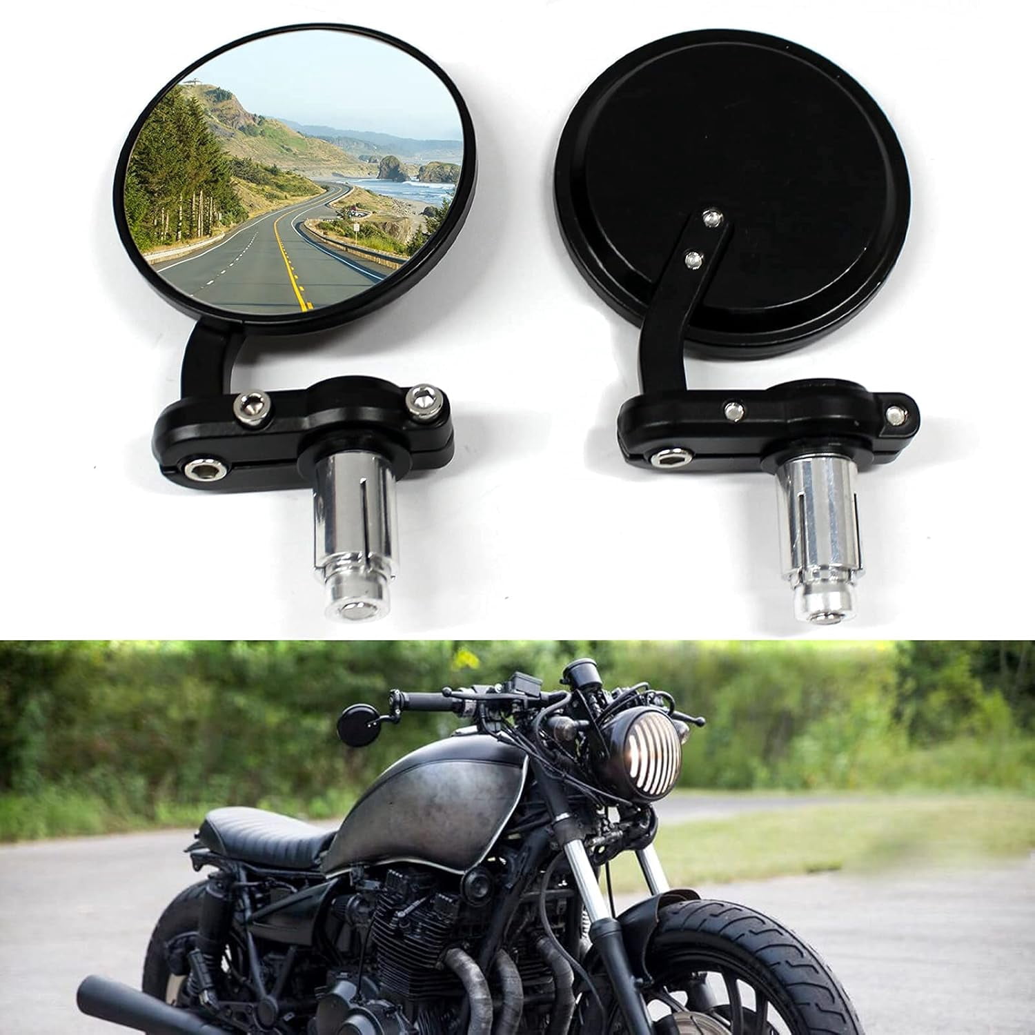 Foldable Motorcycle Mirrors for Universal Fitment, Shockproof ...