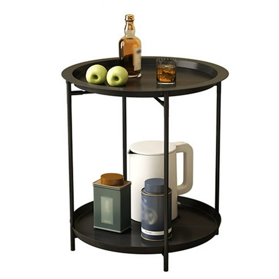 Foldable Night Stands Iron Small Coffee Table, Side Tables Living Room ...